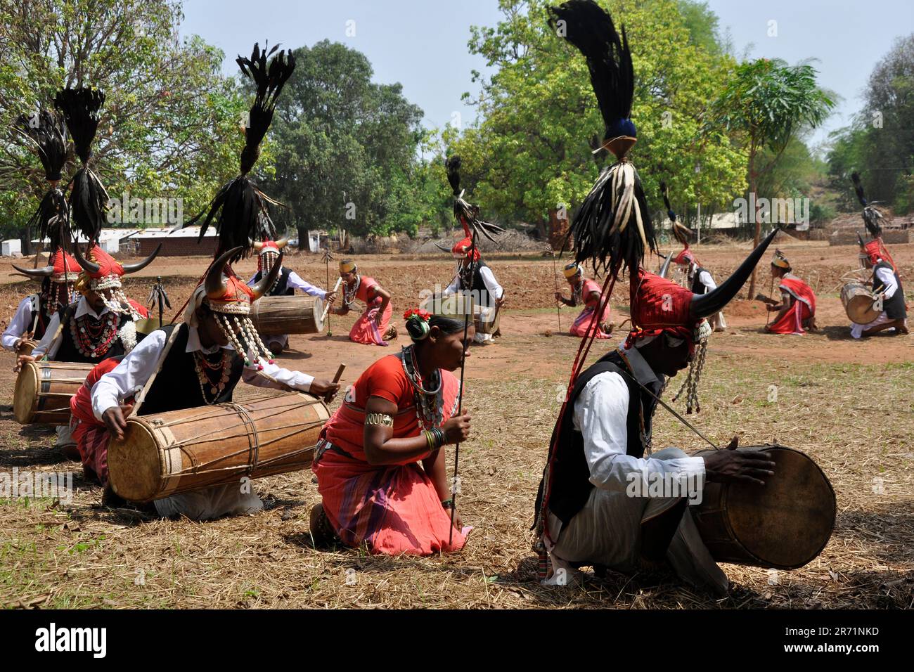 Bison horn tribe. muri. jharkhand. india Stock Photo - Alamy