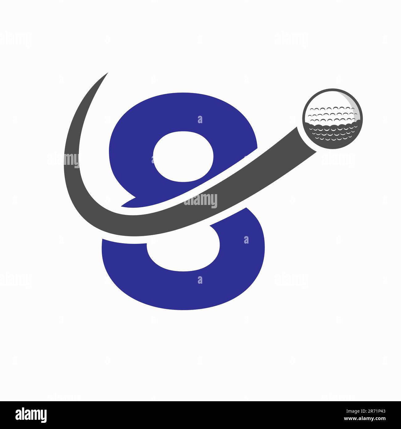 Initial Letter 8 Golf Logo Design. Initial Hockey Sport Academy Sign ...