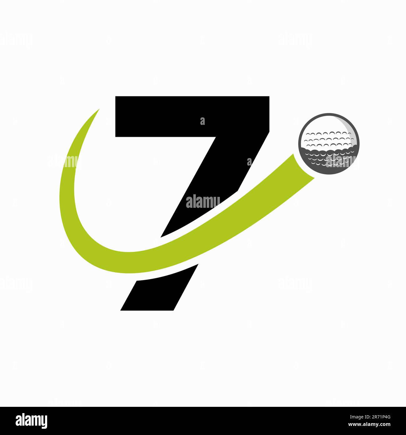 Initial Letter 7 Golf Logo Design. Initial Hockey Sport Academy Sign ...