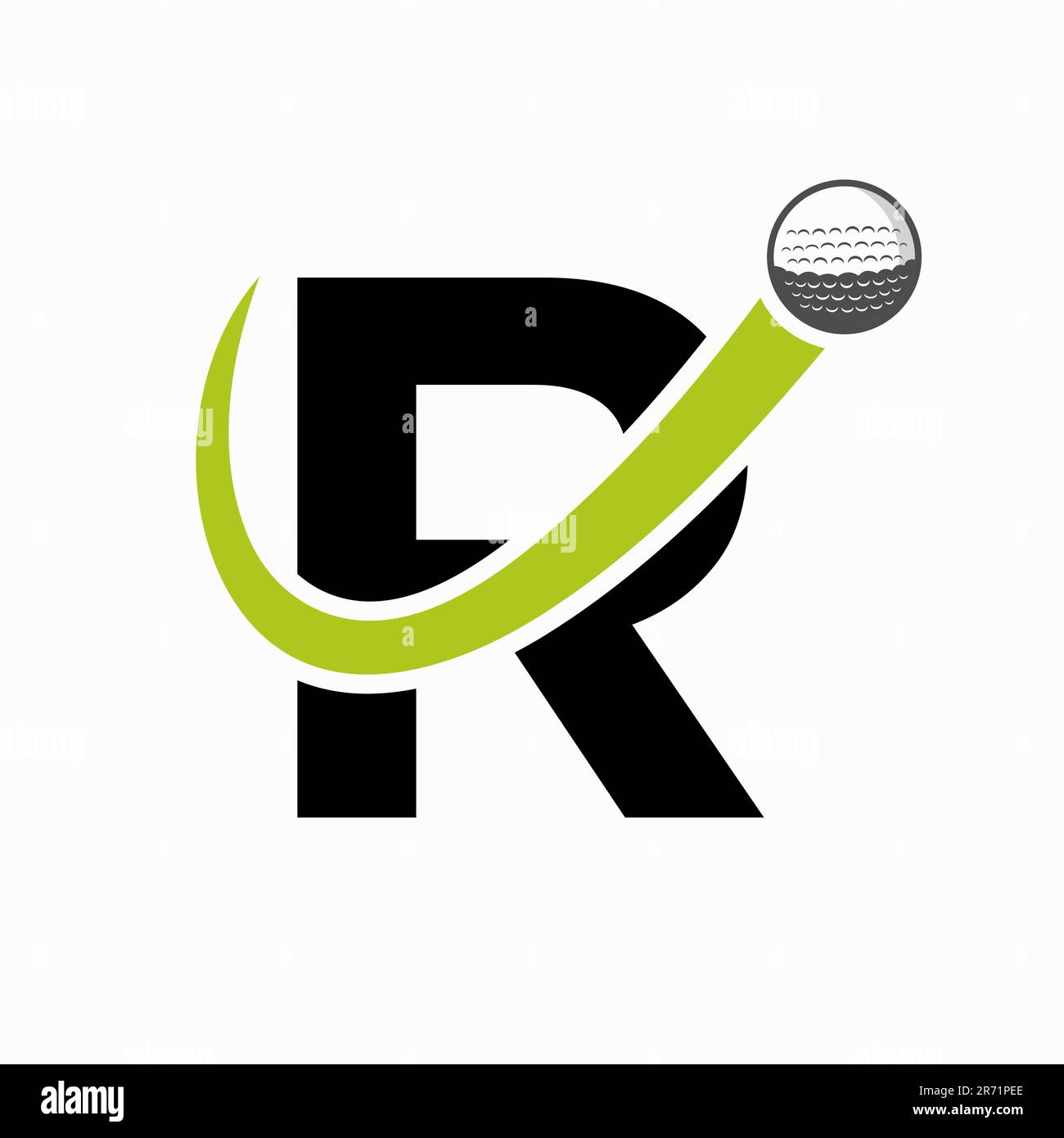 Initial Letter R Golf Logo Design. Initial Hockey Sport Academy Sign ...