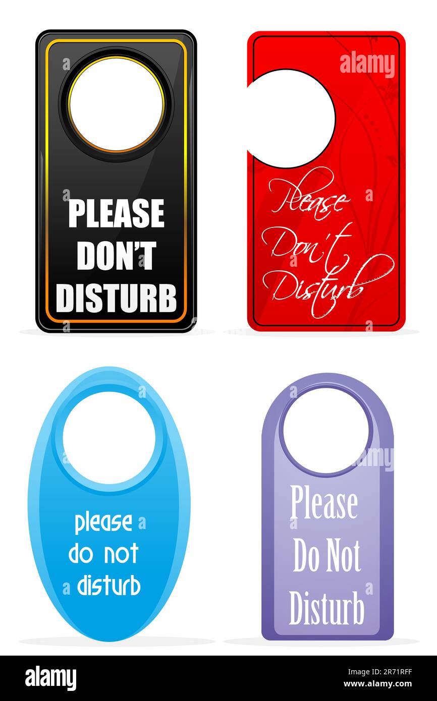 illustration of do not disturb tags on white background Stock Vector ...