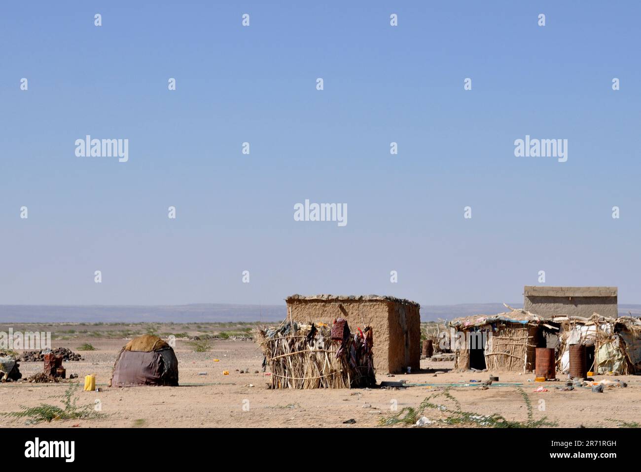 Djibouti. Abbe lake area. local village Stock Photo - Alamy