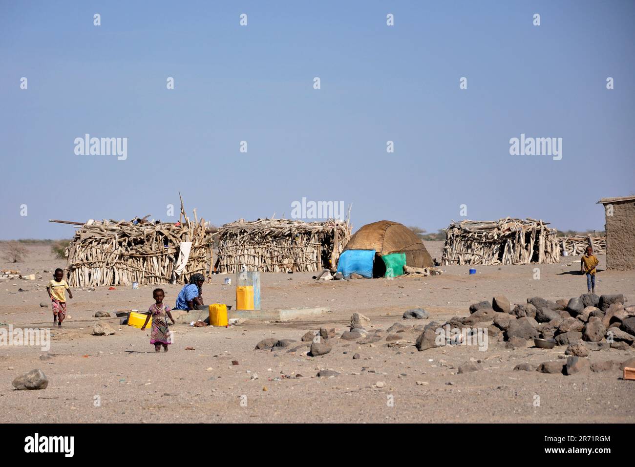 Djibouti. Abbe lake area. local village Stock Photo - Alamy