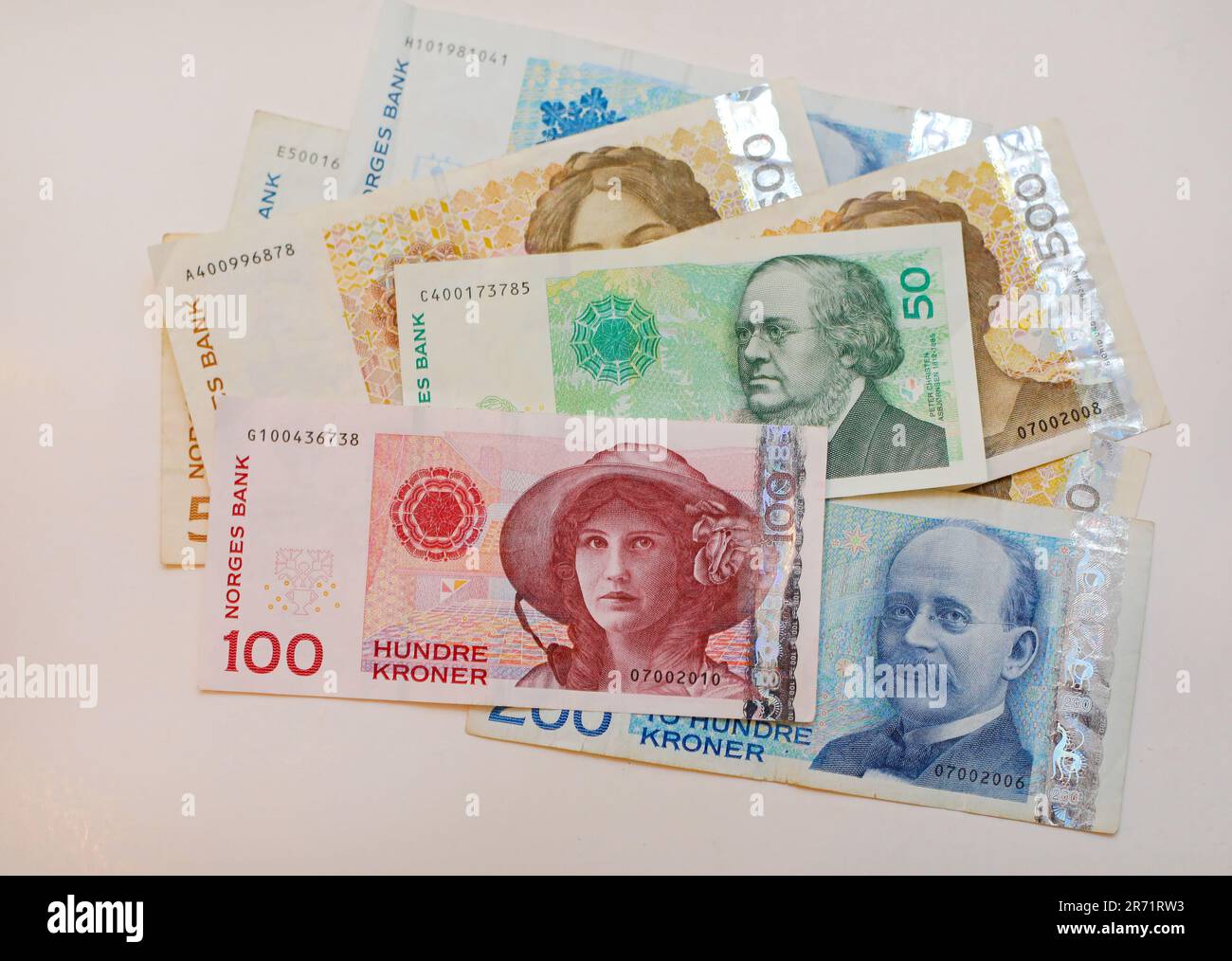 Oslo, Norway - February 21, 2017: Norwegian Krone Paper Money Banknotes ...