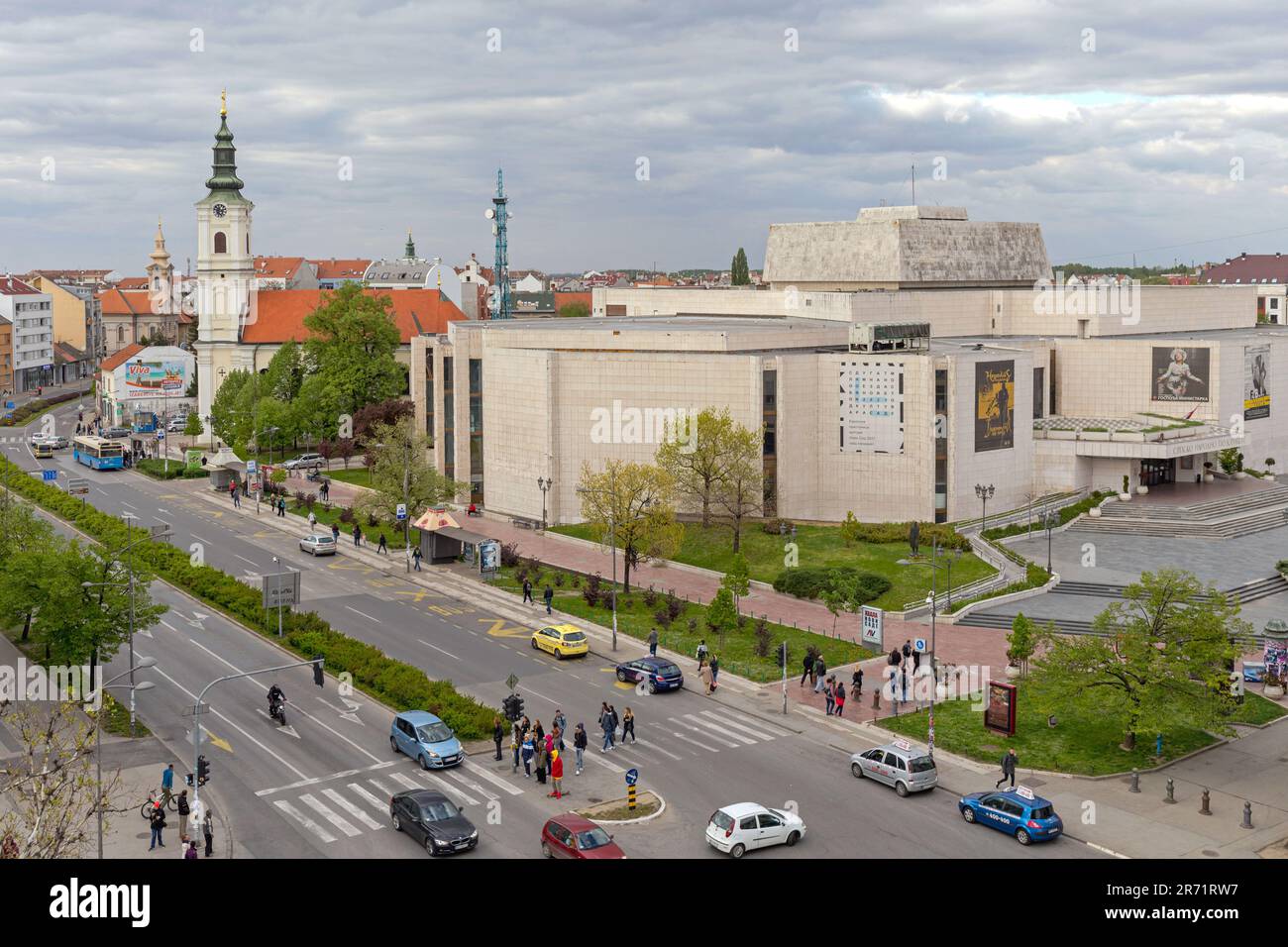 Novi Sad, Serbia - April 6, 2017: Aerial View of City Centre Church ...