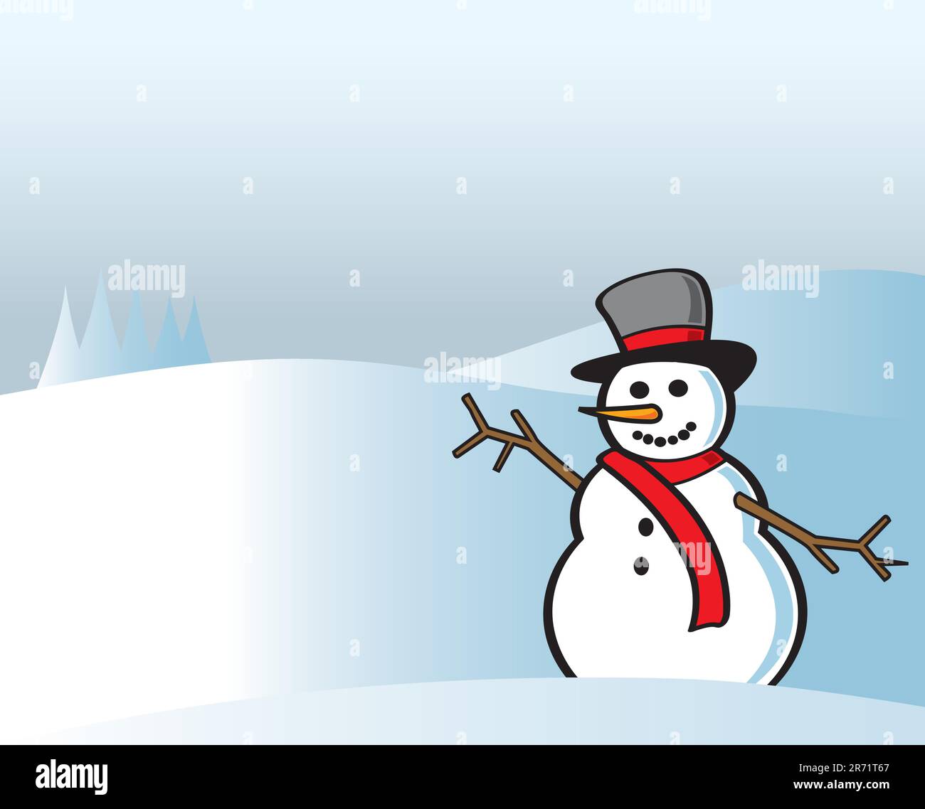 Snowman outside with snowy background Stock Vector Image & Art - Alamy