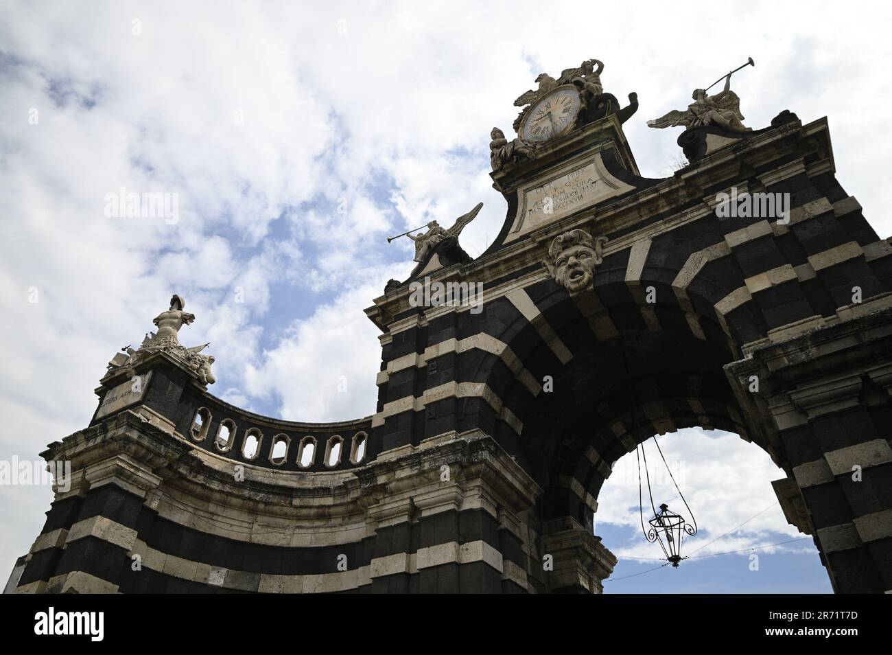 Architectural detail of Porta Garibaldi (former Porta Ferdinandea) a ...