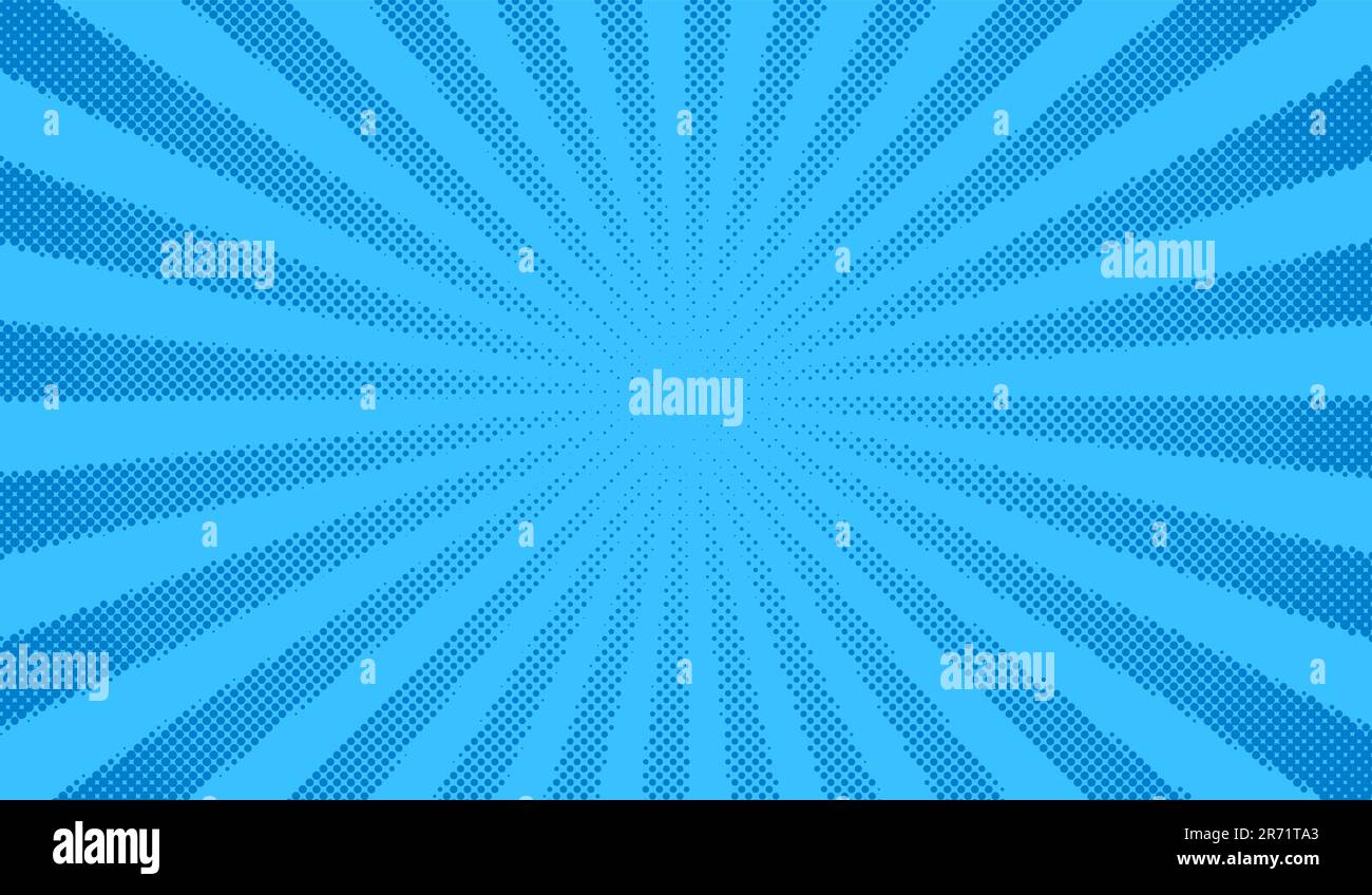 Blue comics background. Abstract lines backdrop. Bright sunrays. Design ...