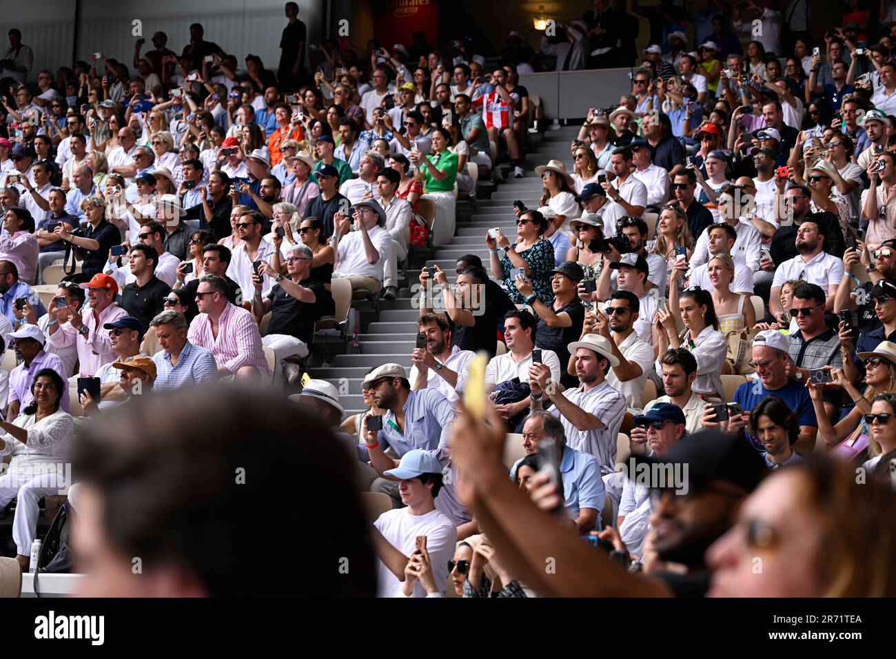 Paris, France. 11th June, 2023. The crowd (public, people, audience ...