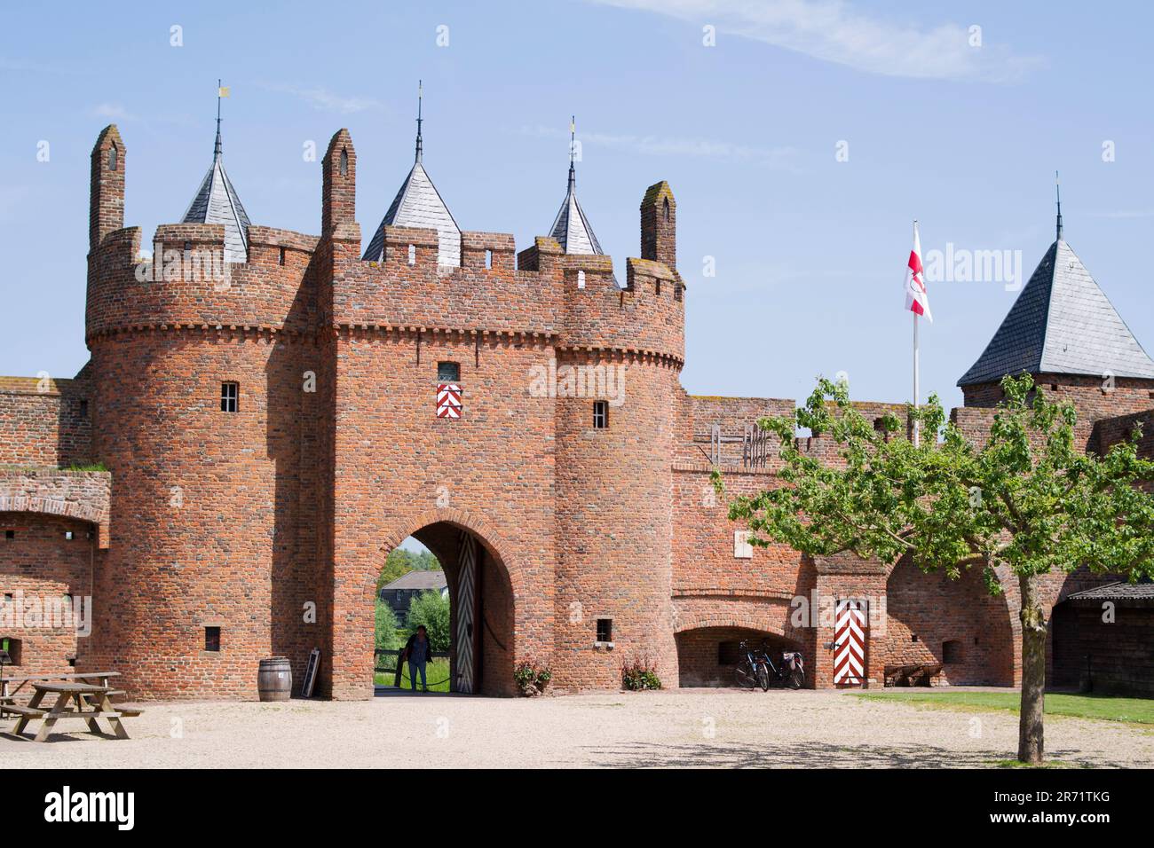 Entrance of medieval castle Doornenburg in Doornenburg in the ...