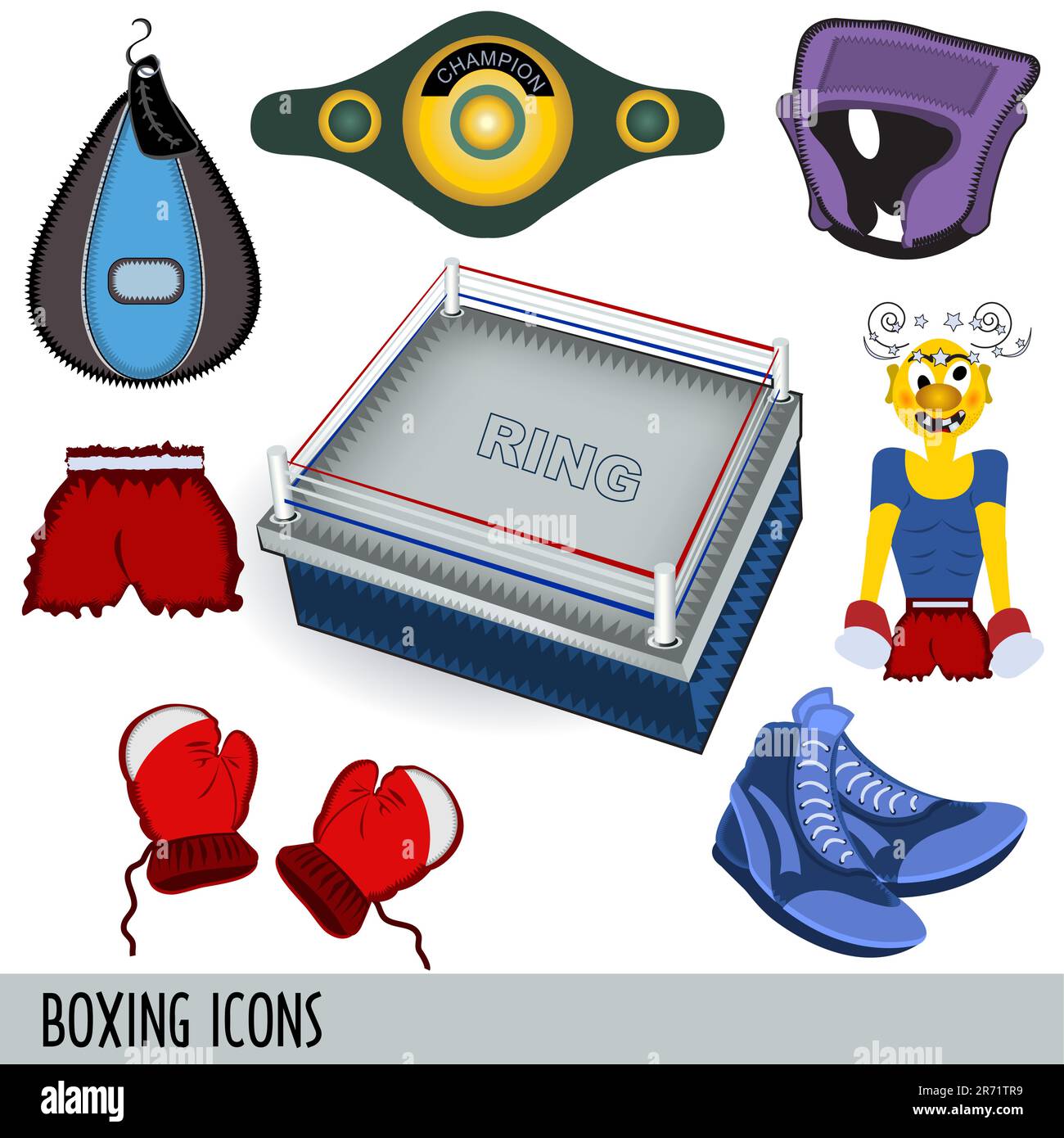 A collection of 8 boxing clip art illustration icons Stock Vector Image ...
