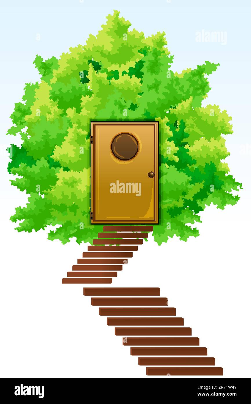 Real wood stairs Stock Vector Images - Alamy