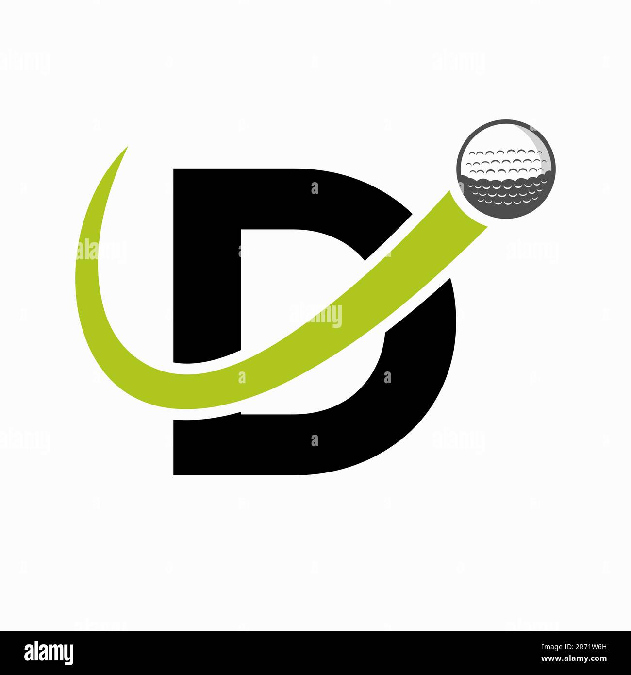 Initial Letter D Golf Logo Design. Initial Hockey Sport Academy Sign ...