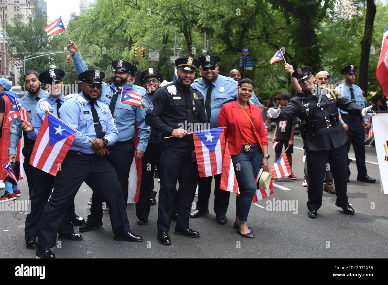 New York City police men and women marching in the parade Stock Photo ...