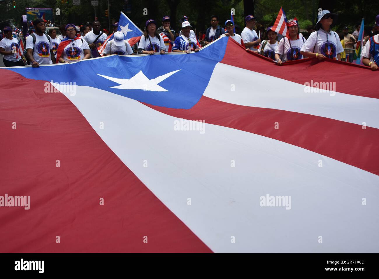 Puerto Rican flag on the parade route Stock Photo - Alamy