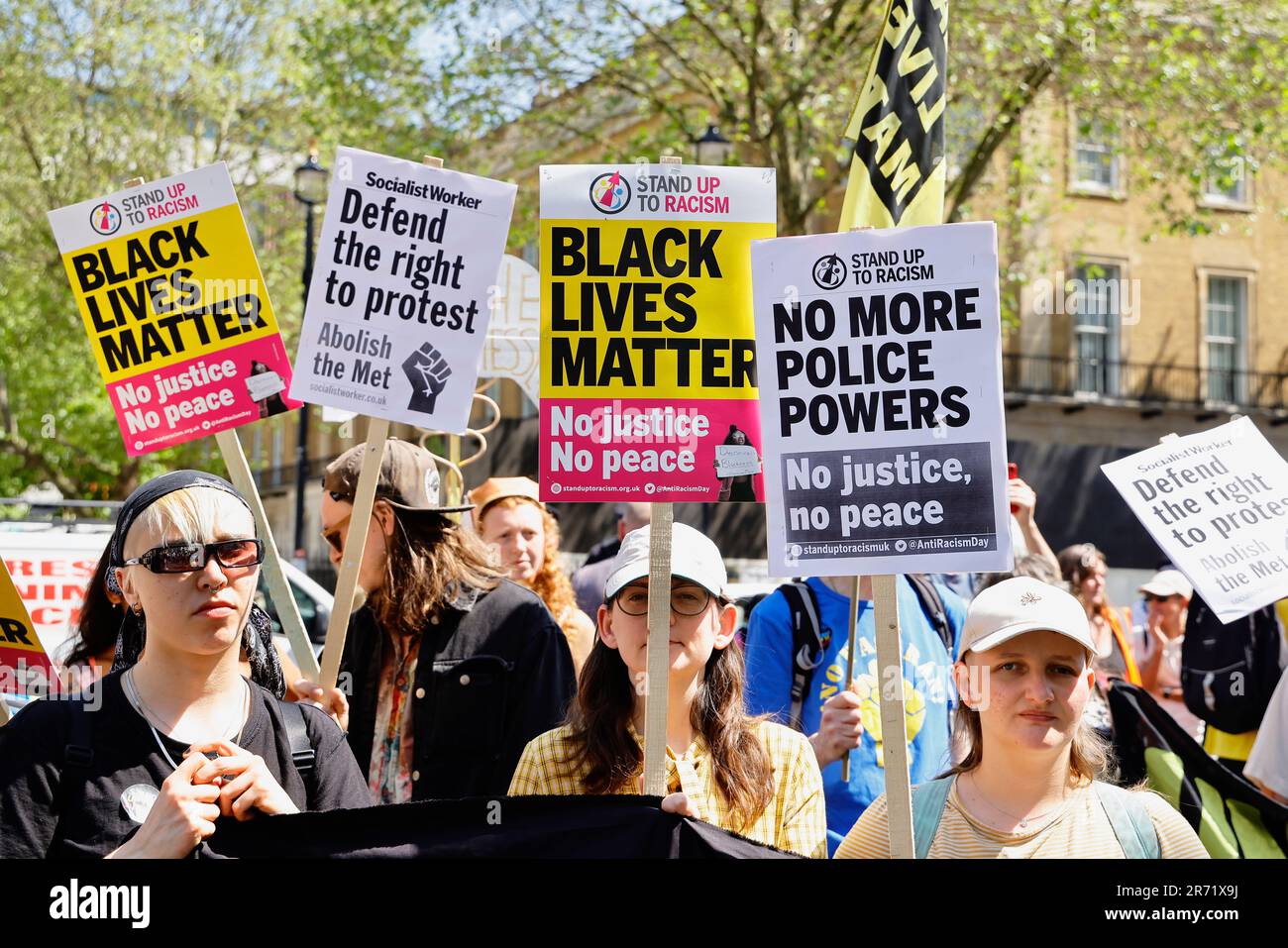 Black lives matter demonstrators outside downing street hi-res stock ...
