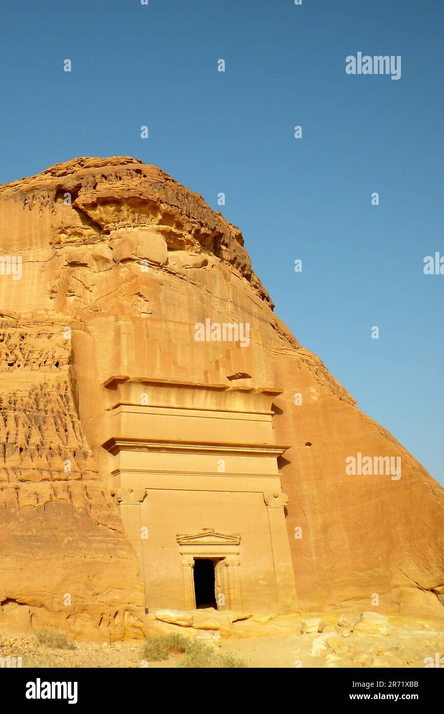 Archaeological site. Mada'in Saleh. Arabian desert. Saudi Arabia Stock ...