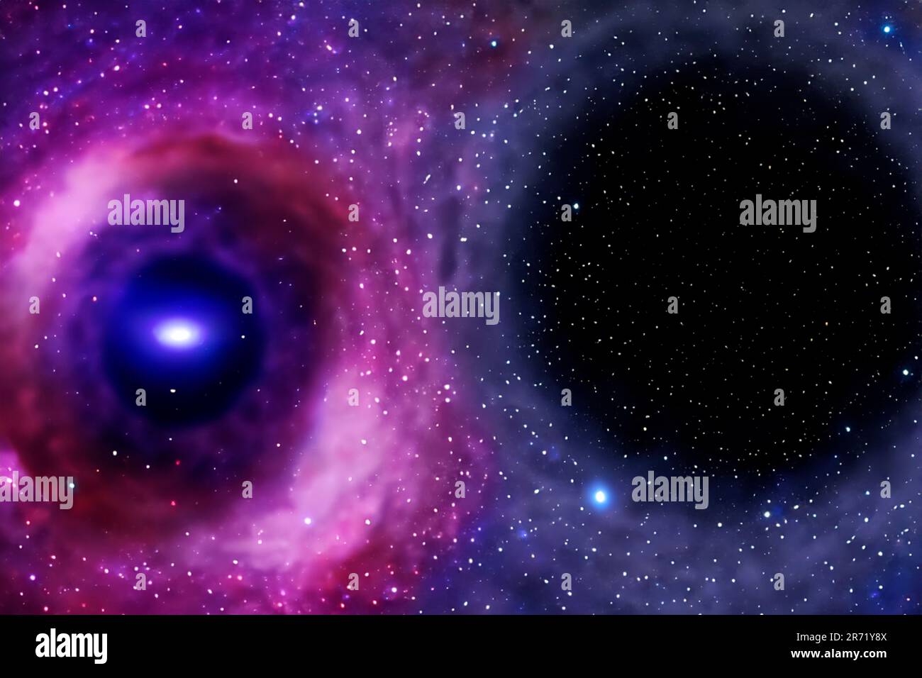 Universe. Black hole. Galaxy. Universe with rotating spiral galaxy in ...