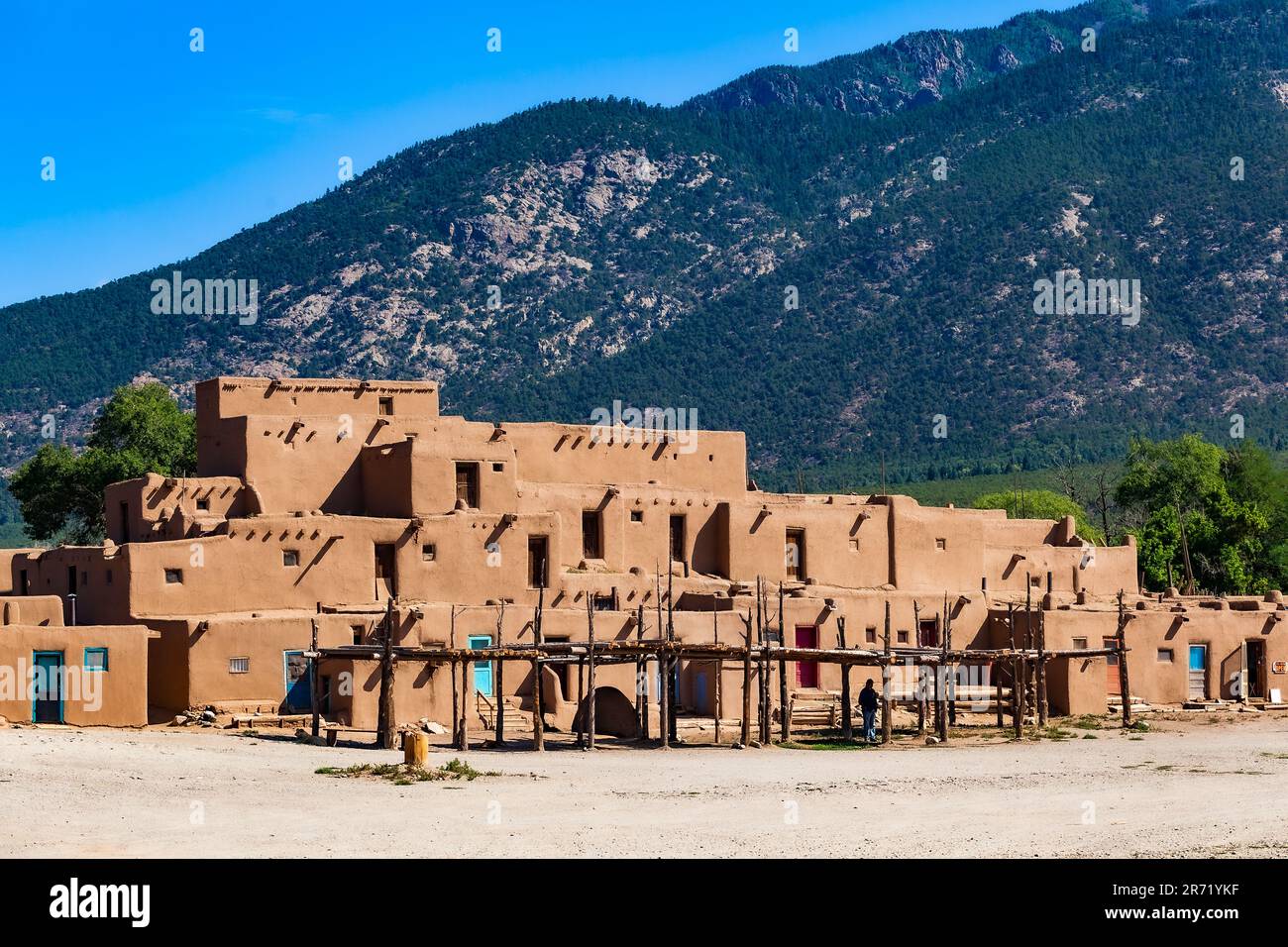 Clay block houses. Taos Pueblo - New Mexico is situated in the Taos ...