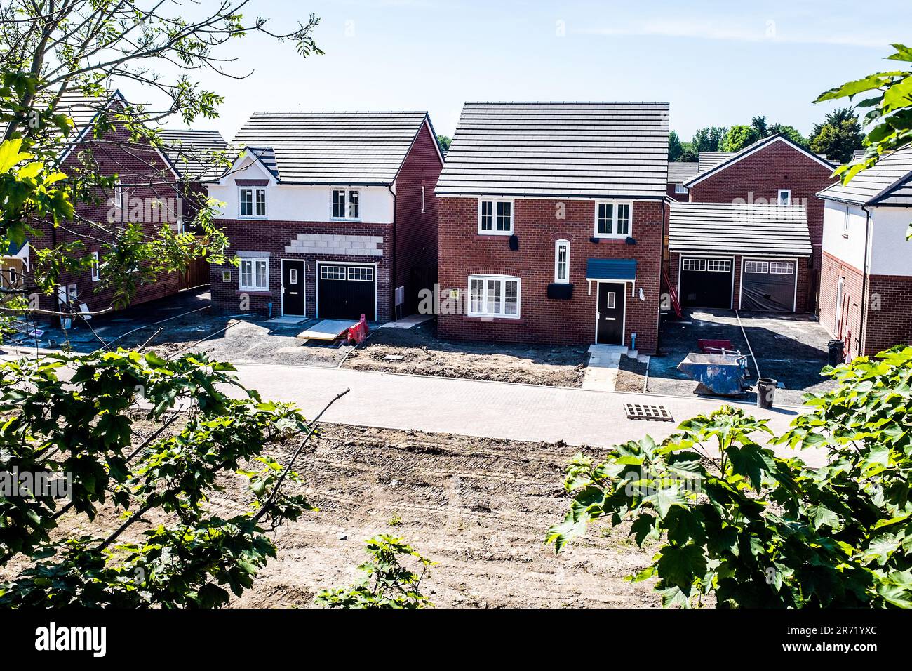 New houses on a new estate ready for moving in Stock Photo - Alamy