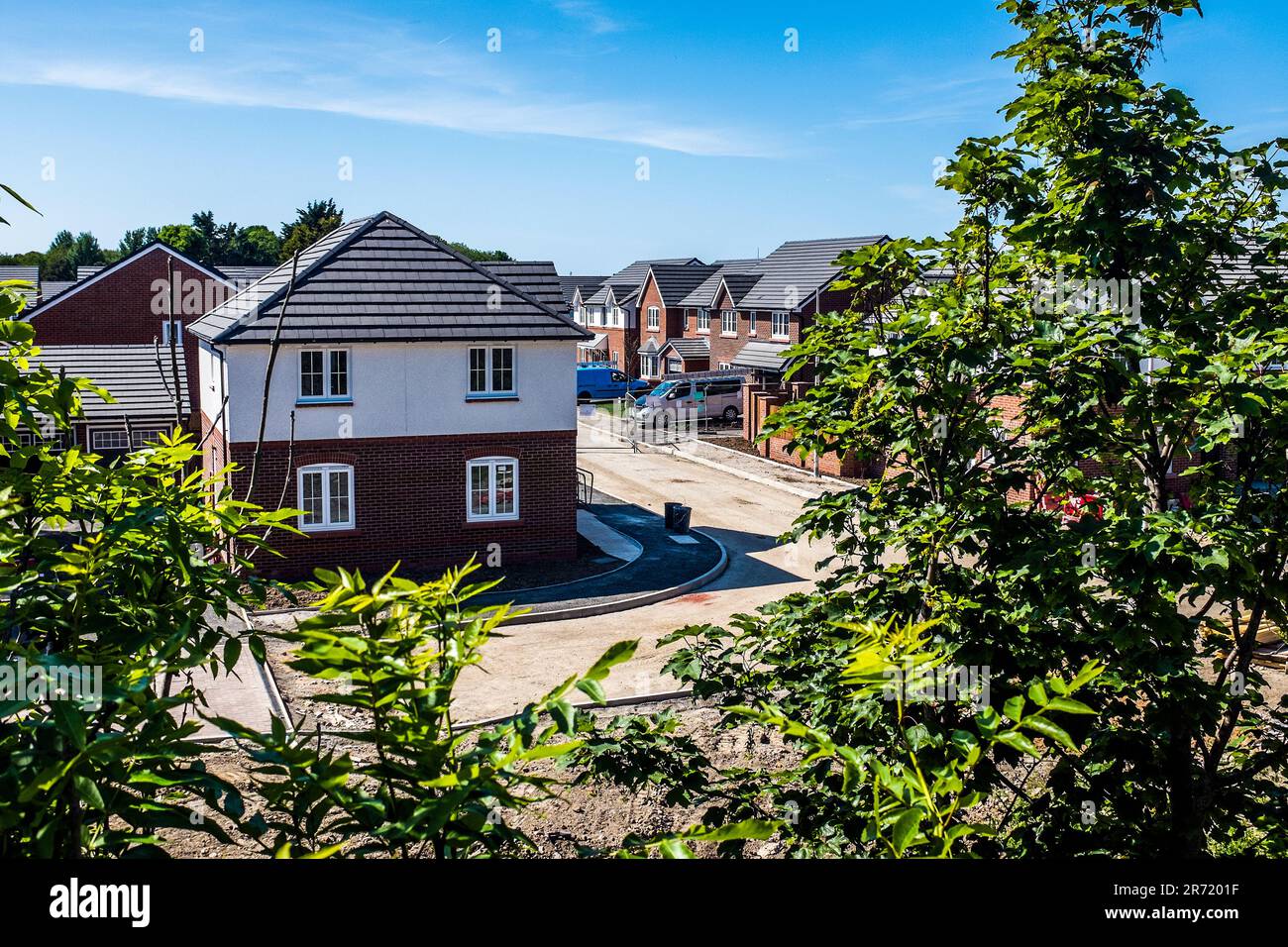 New houses on a new estate ready for moving in Stock Photo - Alamy