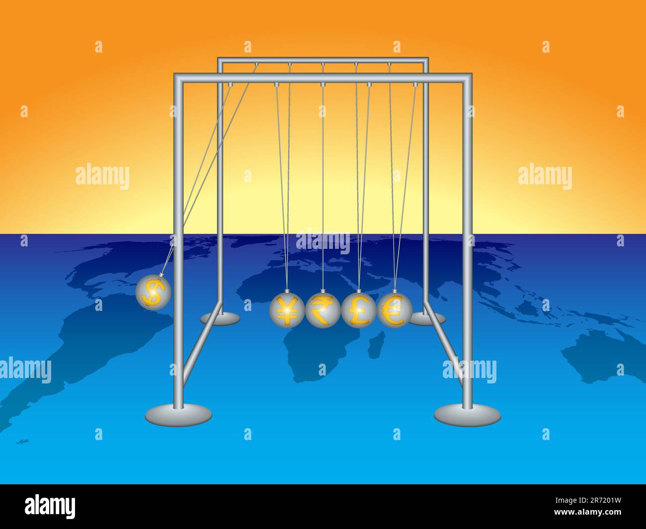 Executive ball clicker (Newton's cradle). Vector art in Adobe ...