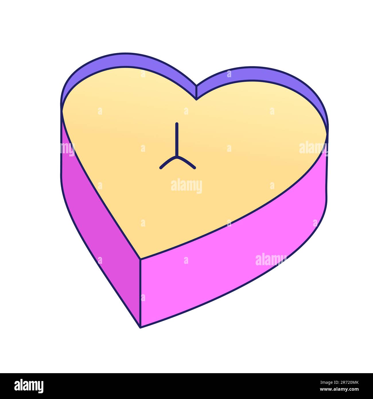 Romantic heart candle front view flat vector cartoon icon Stock Vector ...