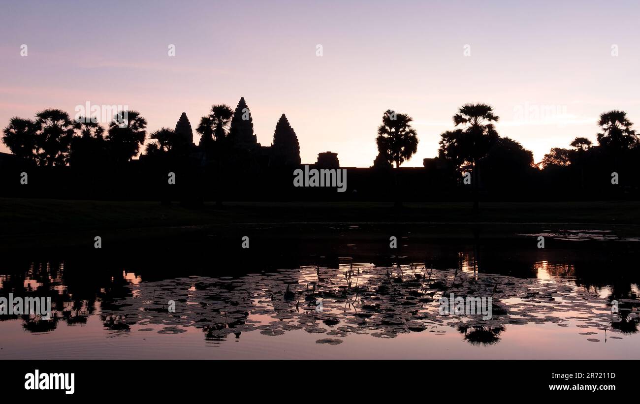 Discover the captivating allure of Angkor Wat in the early hours, as ...
