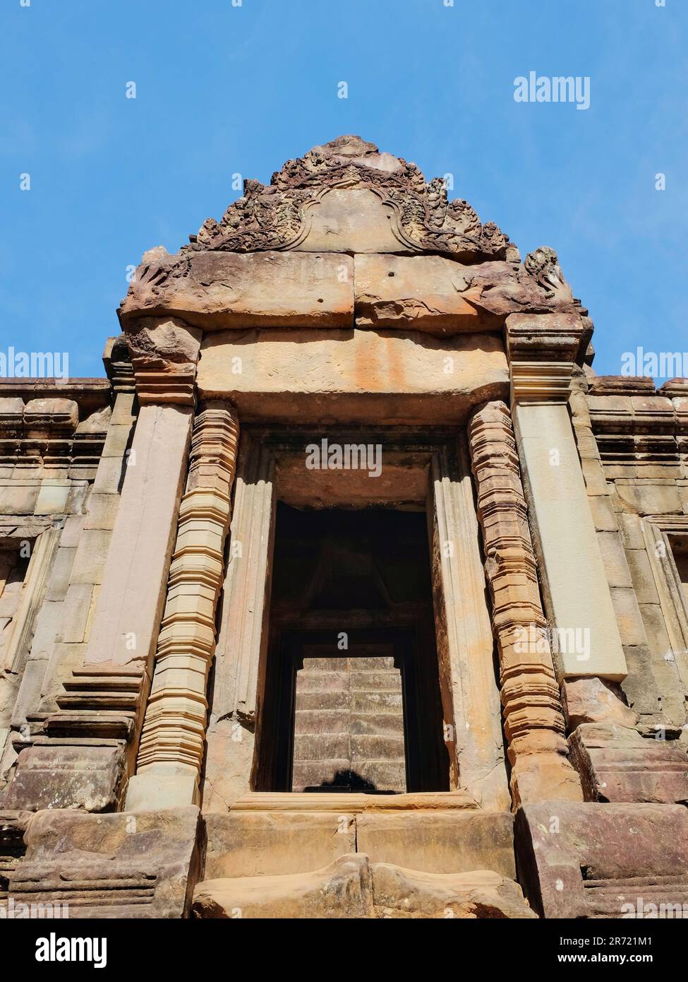 An ancient stone structure in Cambodia, medieval Khmer architecture ...