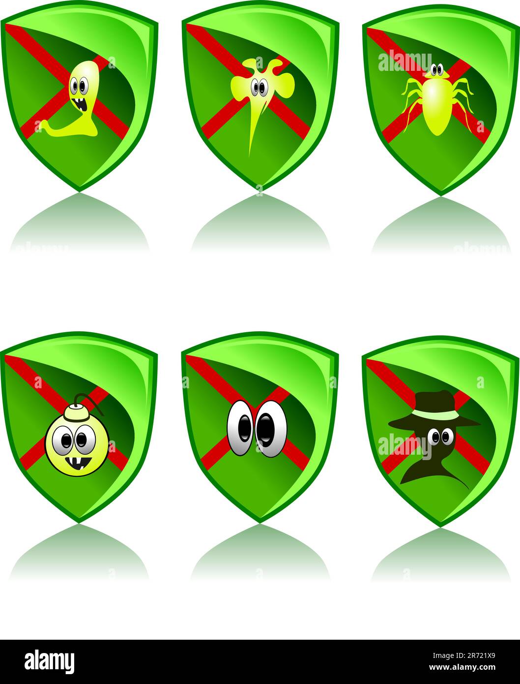Green Web Icons Set - Safety, Vector illustration Stock Vector Image ...