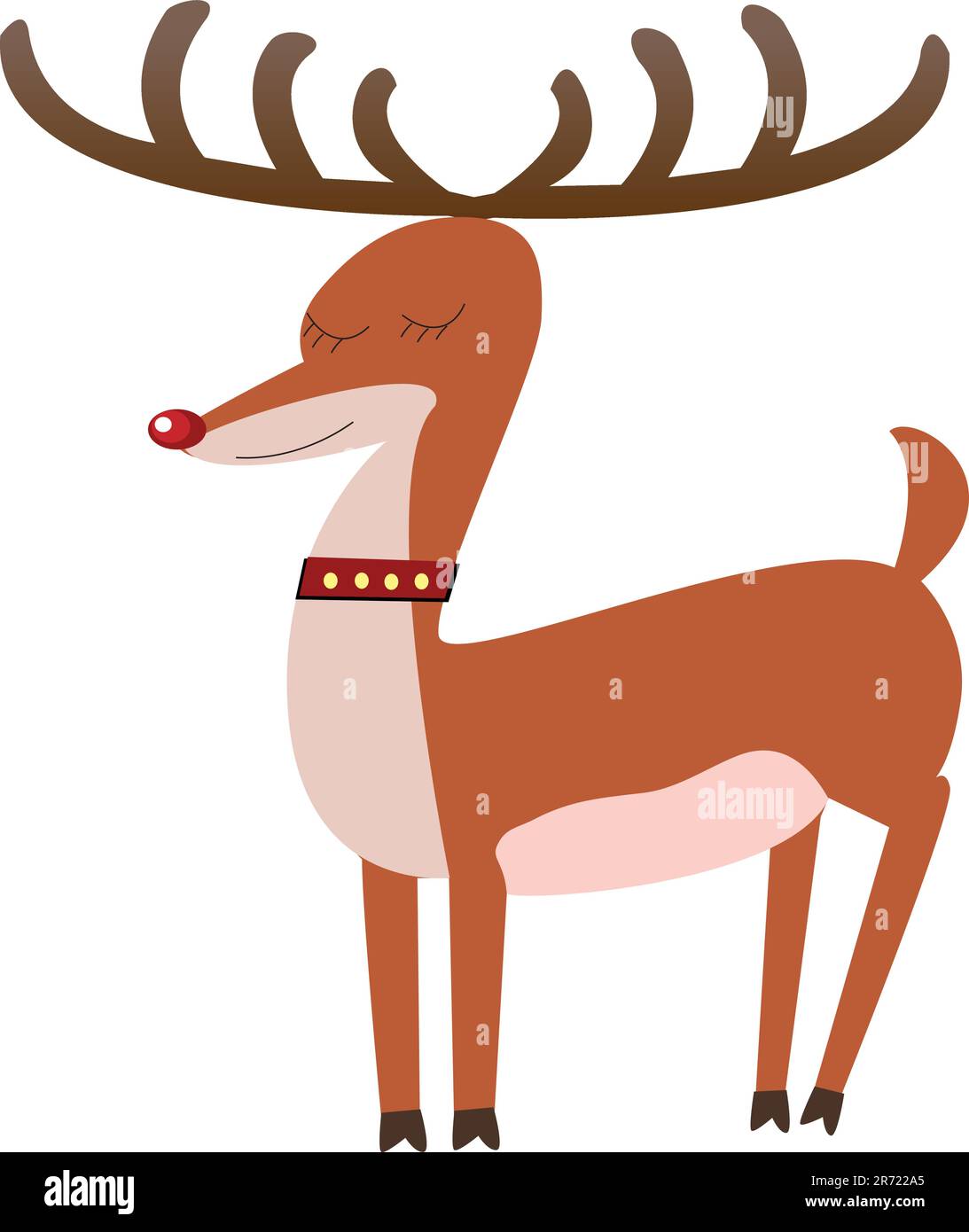 vector illustration of funny rudolf isolated on white background Stock ...