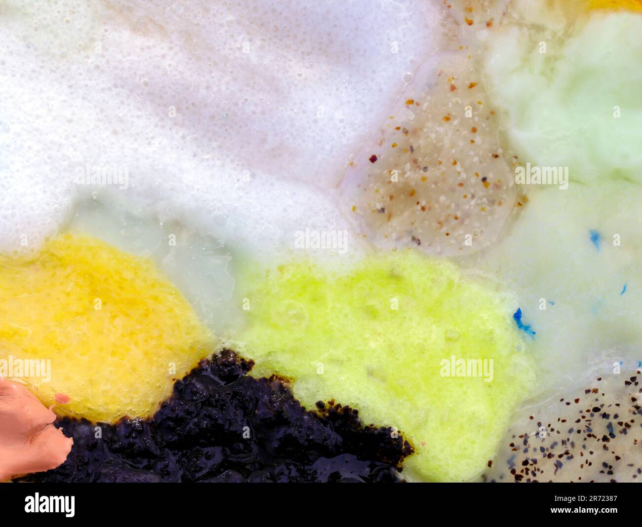 Composition of various cosmetic creams and scrab textures. Various ...