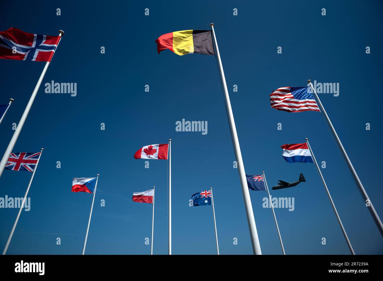 Courseulles sur Mer Juno Beach Normandy June 2023 Flags from all the ...
