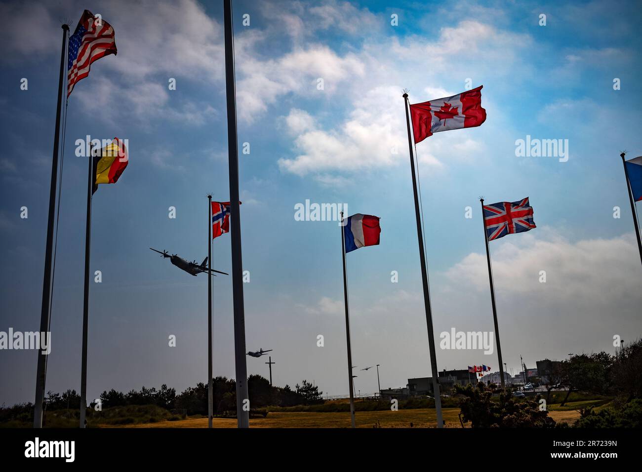 Courseulles sur Mer Juno Beach Normandy June 2023 Flags from all the ...