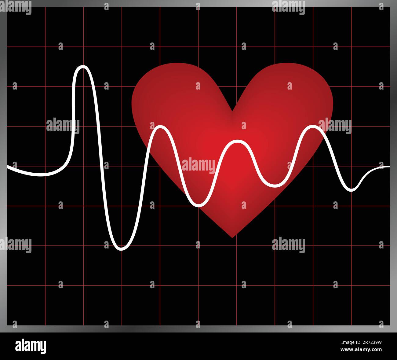 Editable background with heart and heartbeat symbol. Vector Stock ...