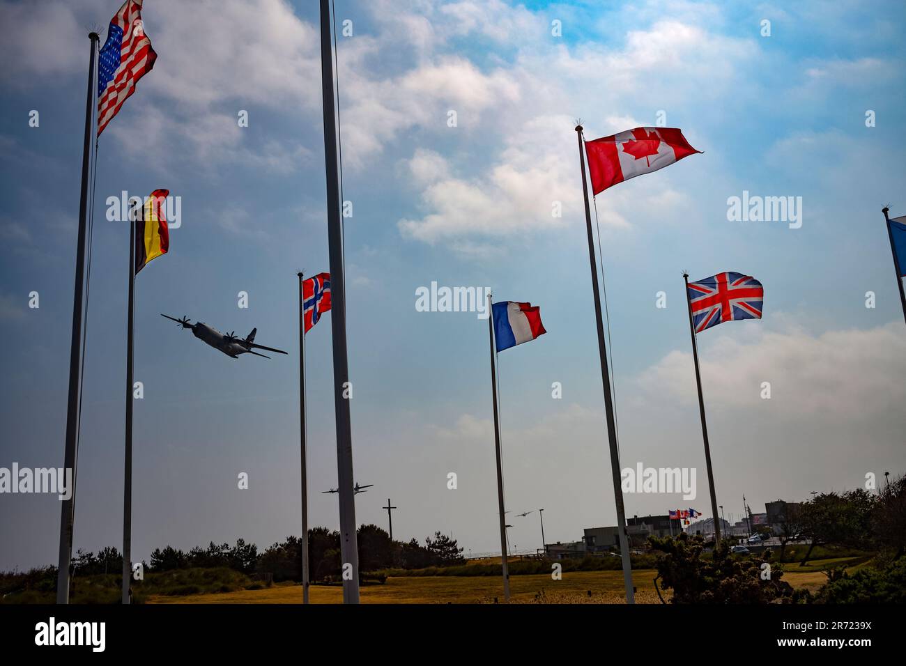 Courseulles sur Mer Juno Beach Normandy June 2023 Flags from all the ...