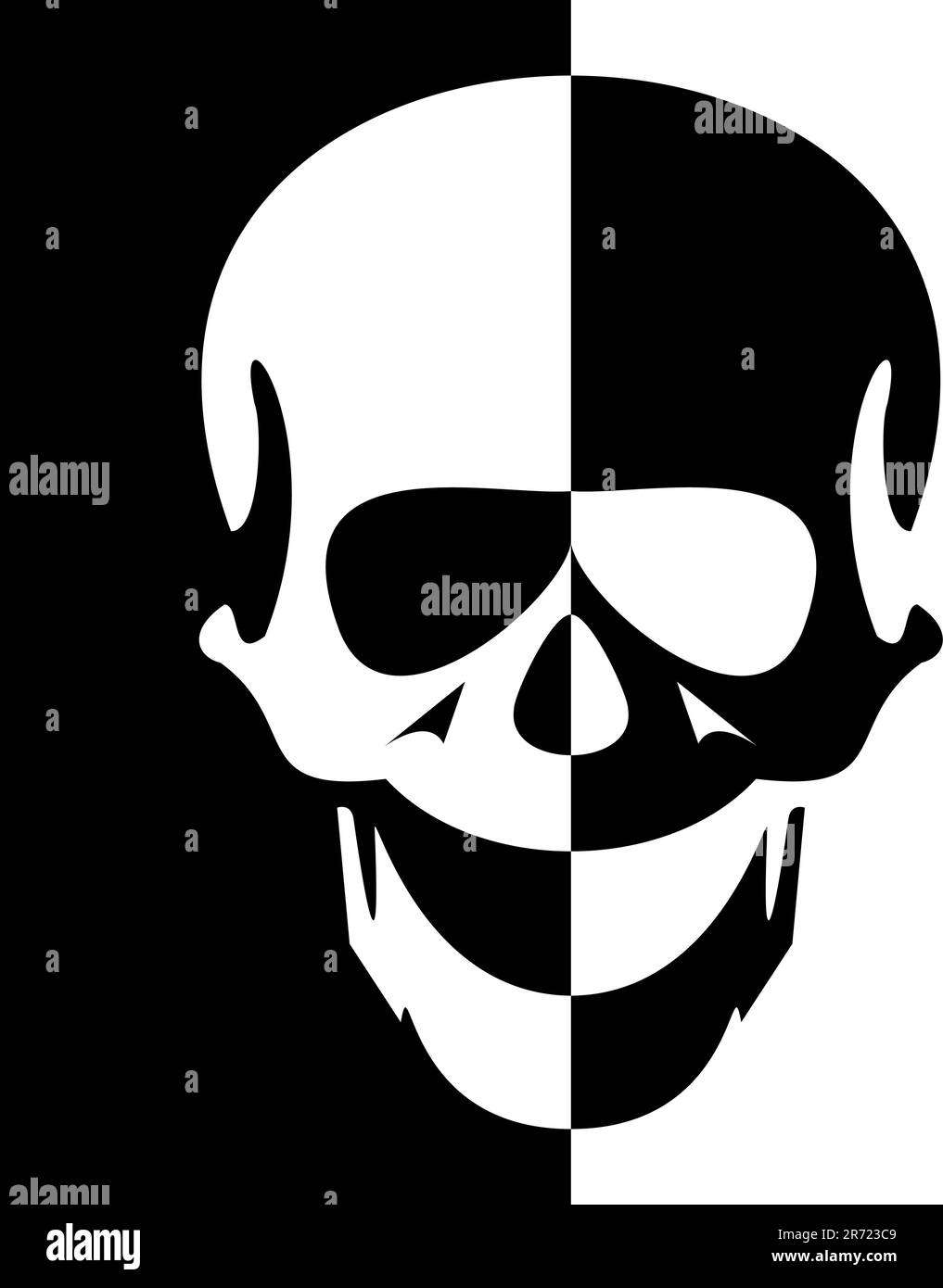 Illustration Black And White Skull Symbol Vector Stock Vector Image