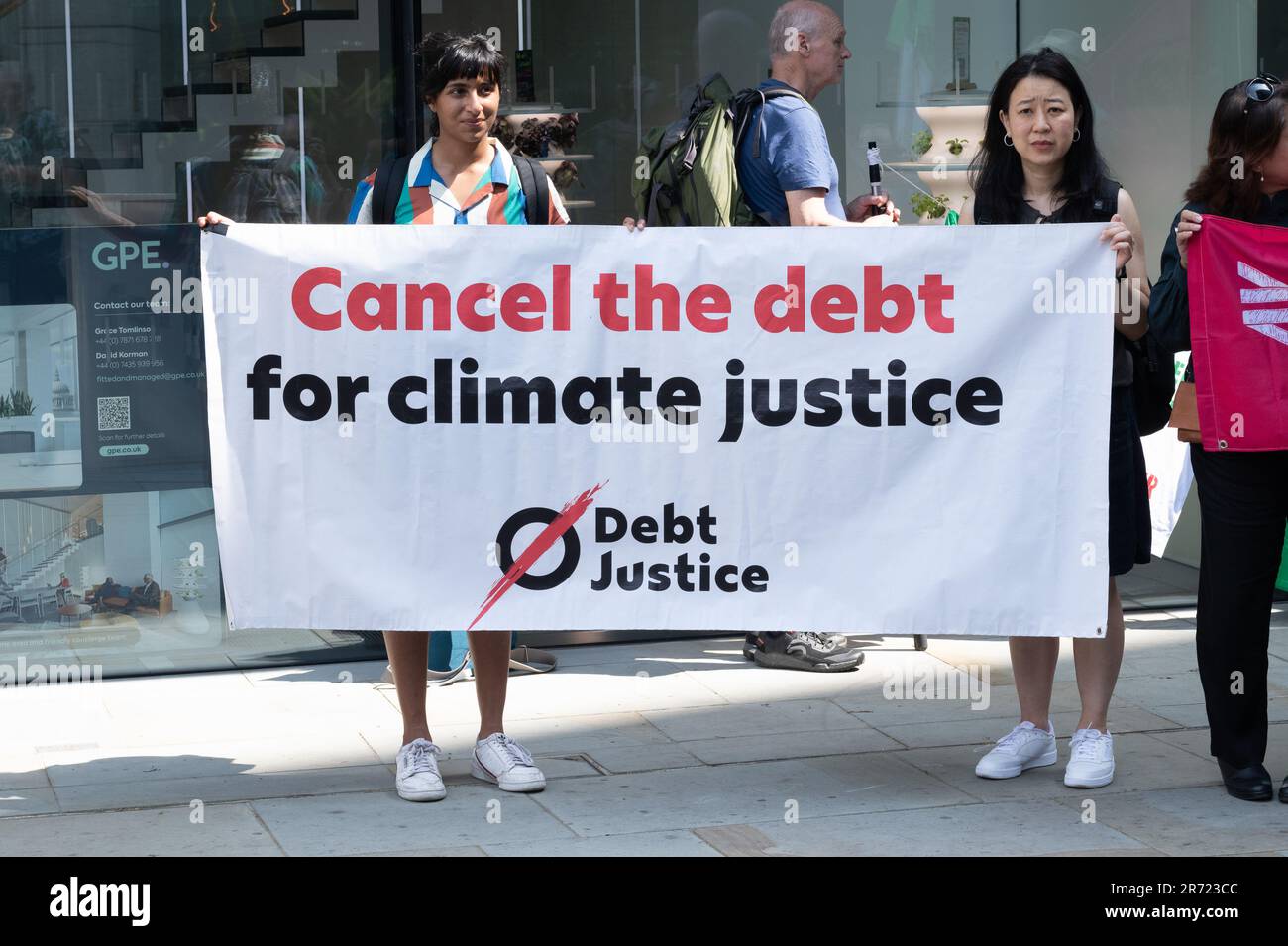 London, UK. 12 June, 2023. Members of Debt Justice (formerly Jubilee ...