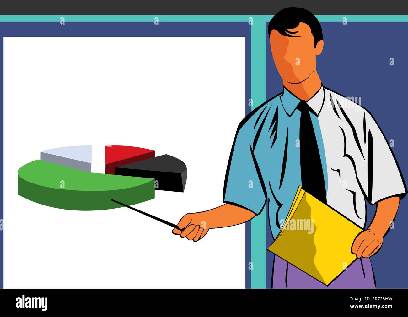 Vector illustration of a man giving a presentation Stock Vector Image ...