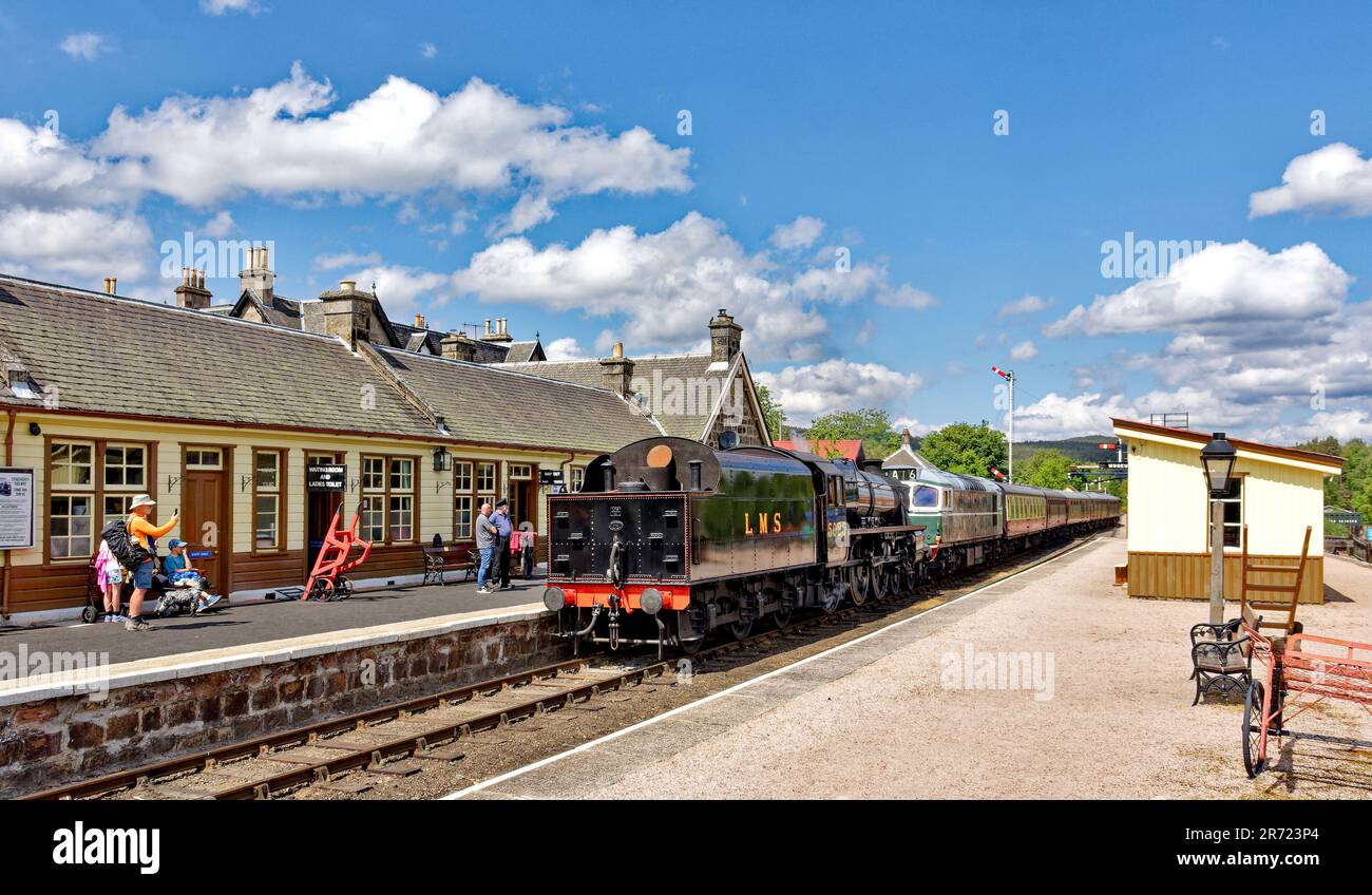 Strathspey Steam Railway Scotland early summer the steam train LMS 5025 ...