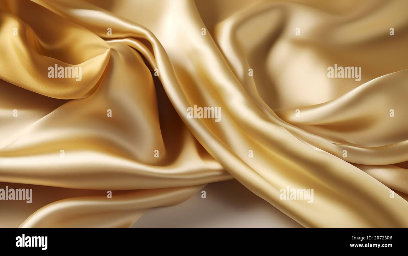 A luxurious golden silk fabric with an incredibly soft and smooth ...