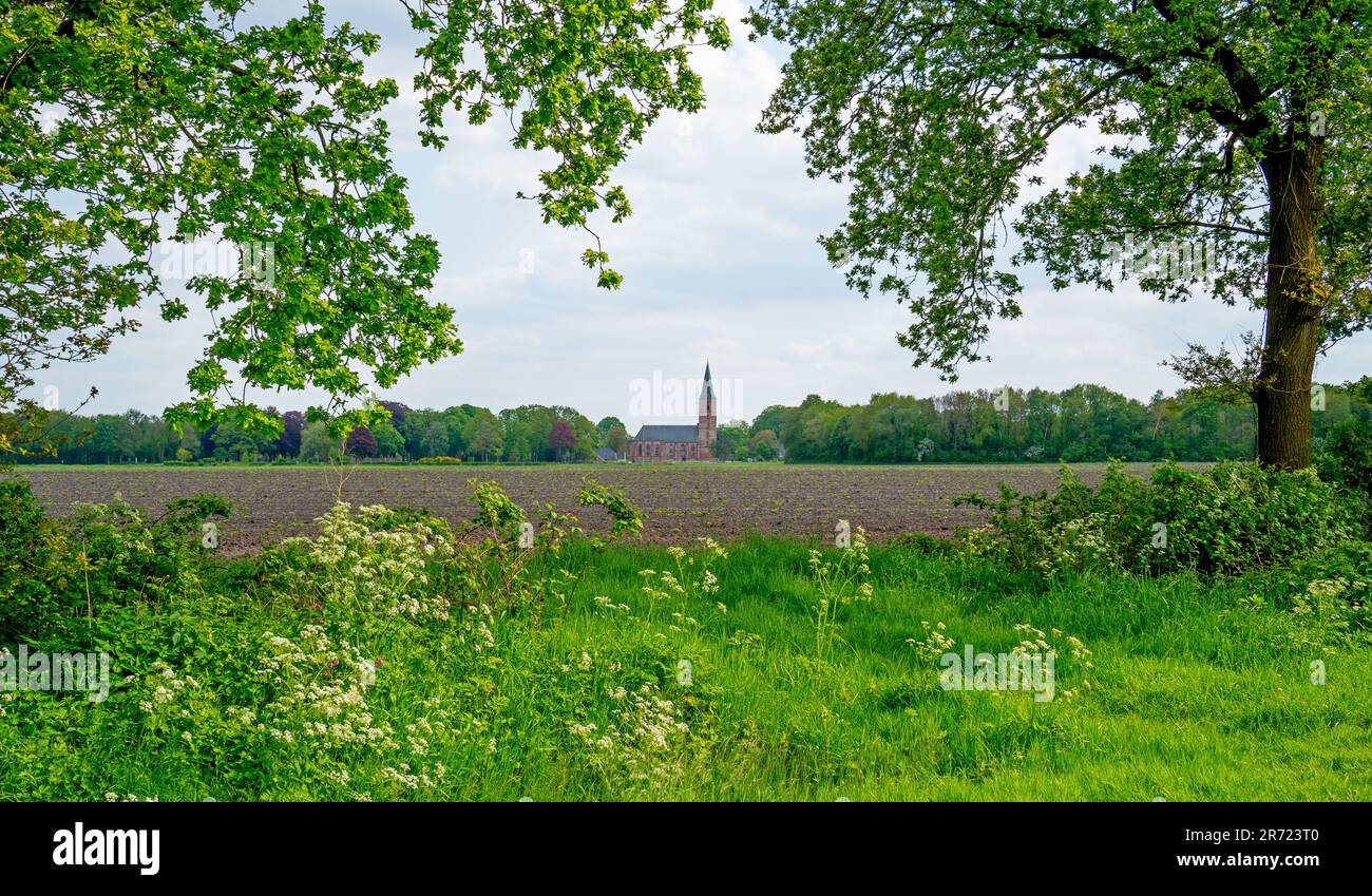 Panoramic view with church of Rolde, Netherlands Stock Photo - Alamy