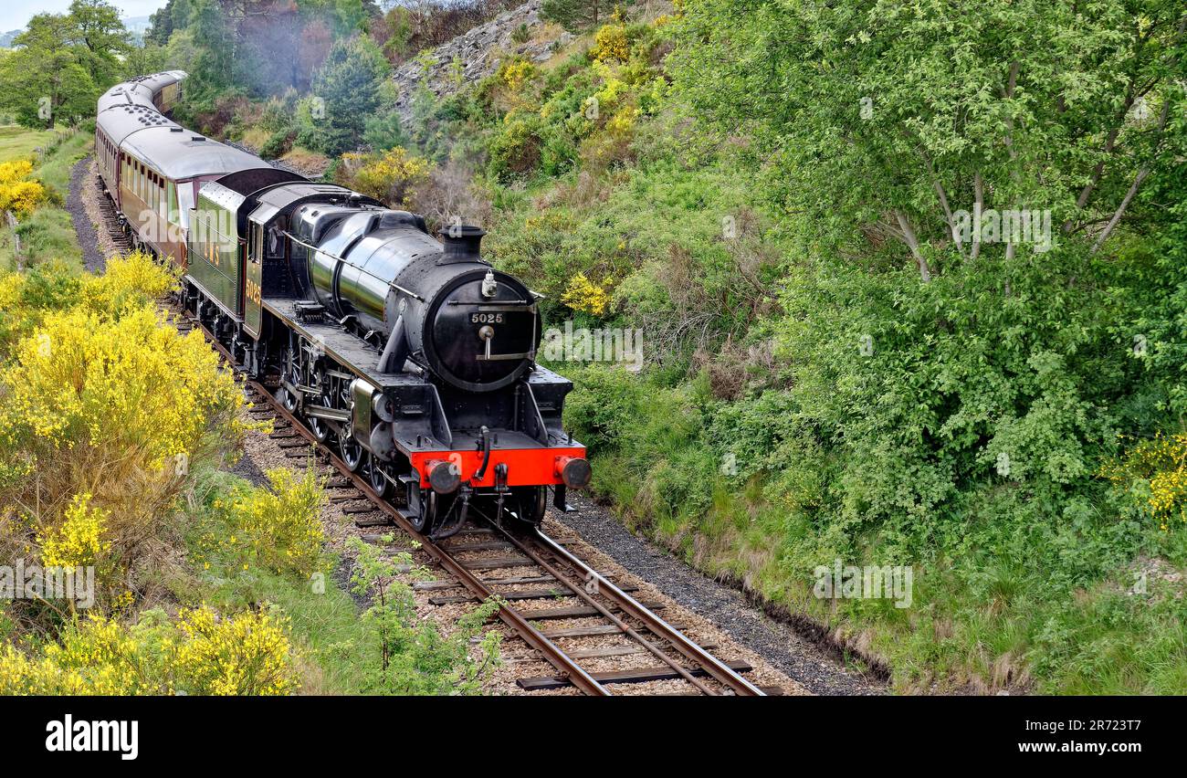 Strathspey Steam Railway Scotland early summer the steam train LMS 5025 ...