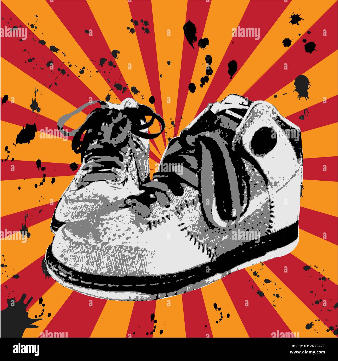Worn in sneakers Stock Vector Images - Alamy