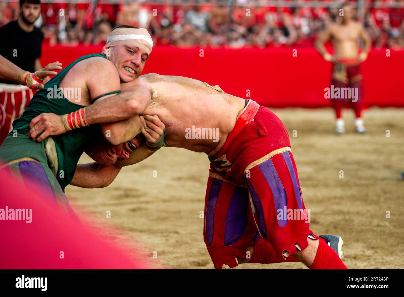 FLORENCE, ITALY, JUNE 11th - A red player in a direct confrontation ...