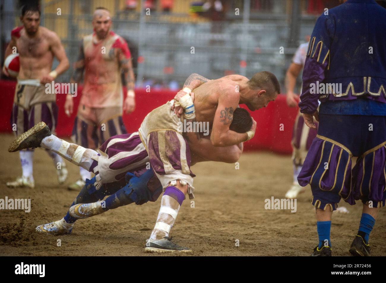 The game of Calcio Storico Fiorentino is a challenge between the four ...