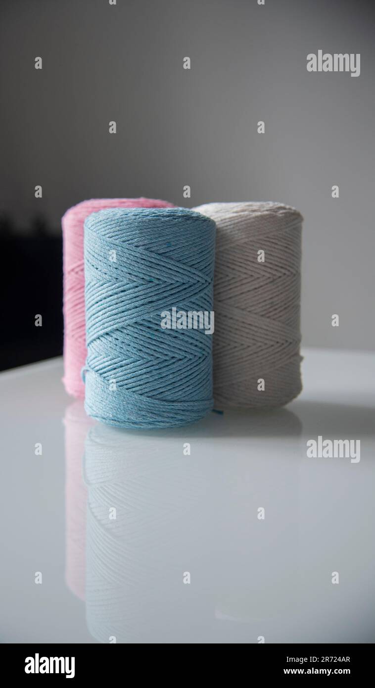 Color thread for kitting. Kitting concept.background Stock Photo - Alamy