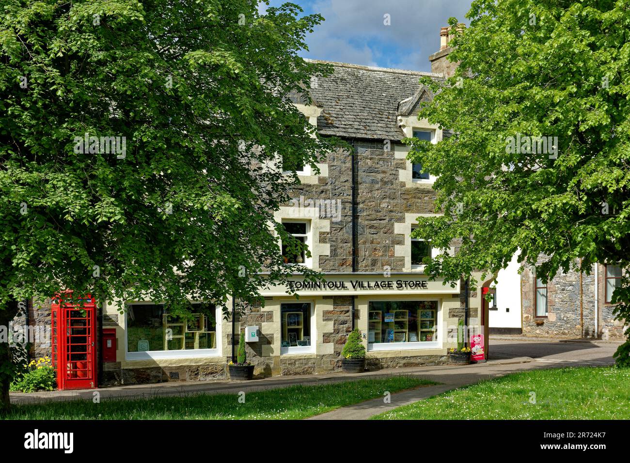 Tomintoul Moray Scotland the village in early summer the Square with ...