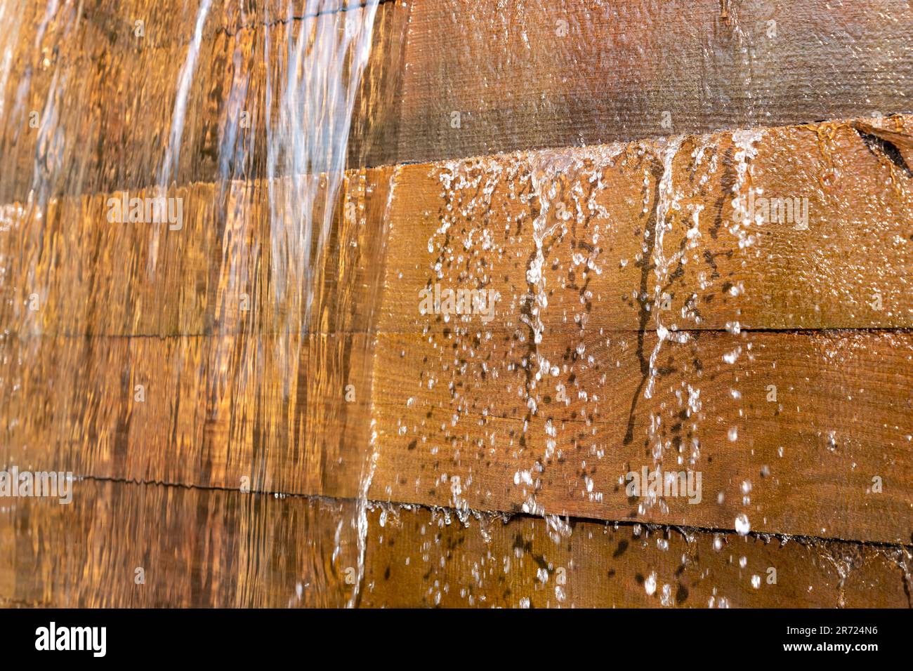 Close up of water leaking through a wood plank dam Stock Photo - Alamy
