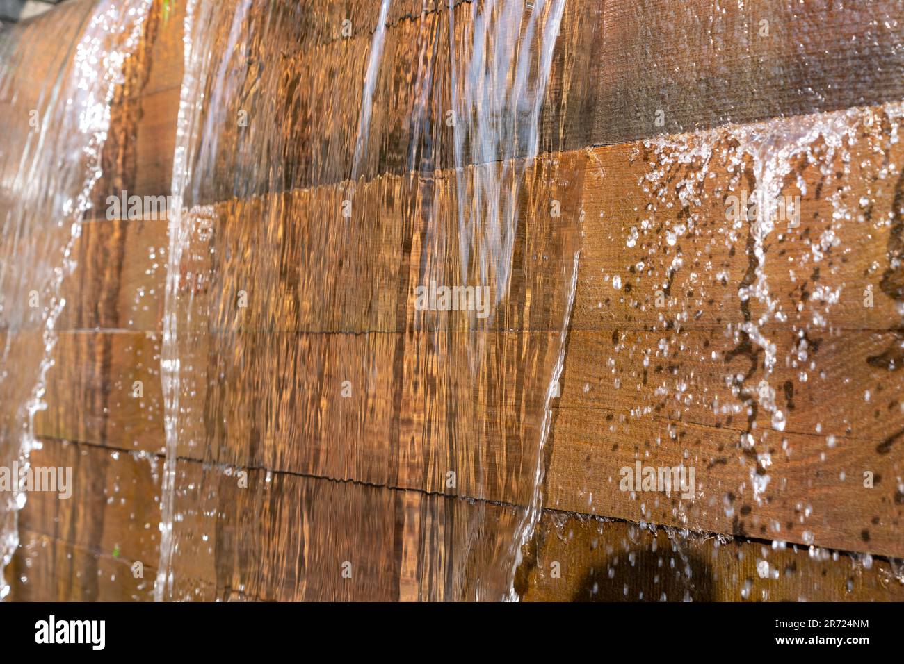 Close up of water leaking through a wood plank dam Stock Photo - Alamy